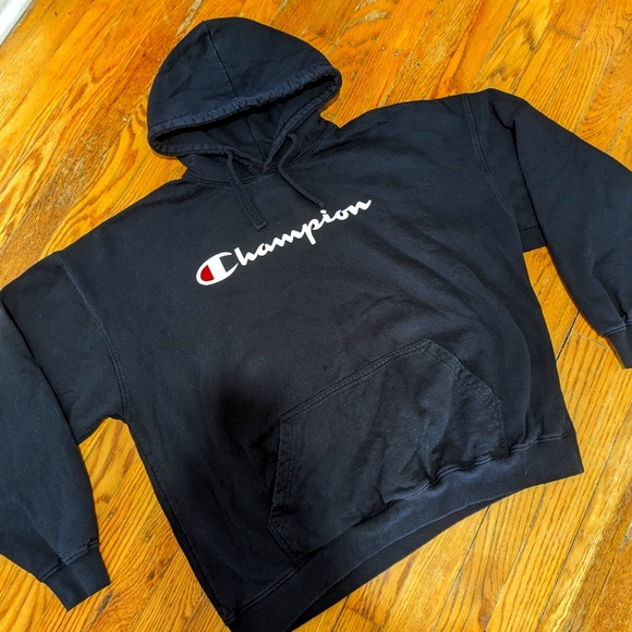 Champion | Sweaters | Authentic Champion Logo Sweatshirt Hoodie | Poshmark